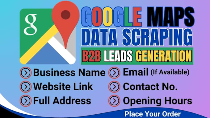 Do google maps scraping, data scraping, b2b lead generation service by Softpromoter | Fiverr