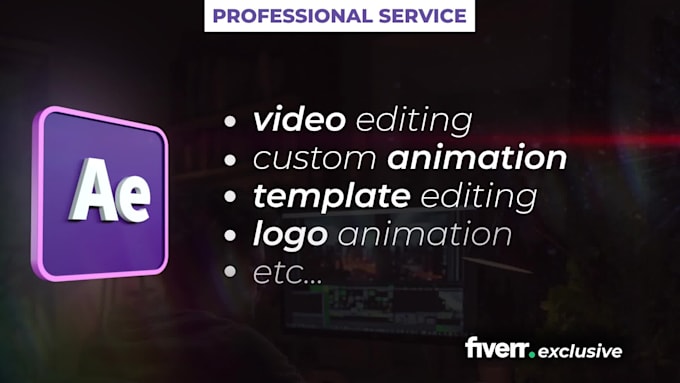 Do professional after effects video editing, animation by Scorpd | Fiverr