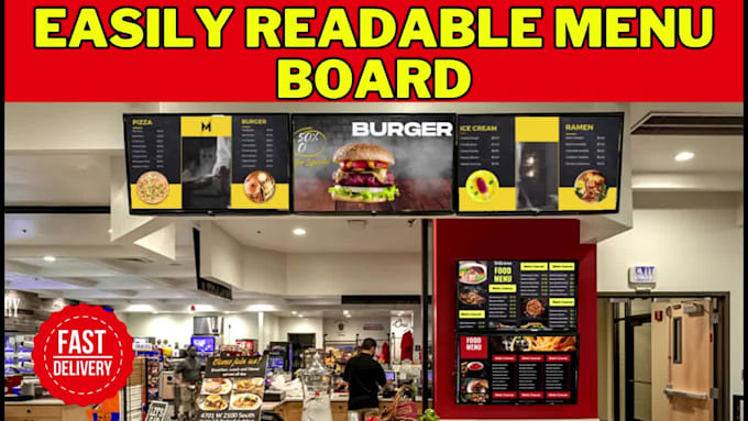 Design menu digital board restaurant tv screen, animated video menu by ...