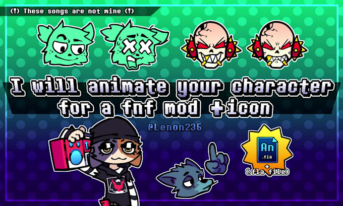 Animate your characters for fnf and icon by Lenon235 | Fiverr