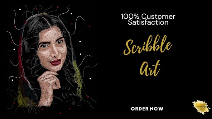 Hand draw a unique scribble art illustration from your photo by ...