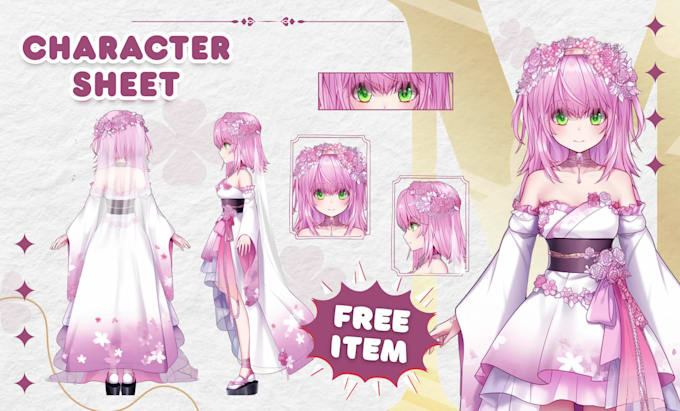 Draw anime character sheet design vtuber model for you by Yuukamiyu ...