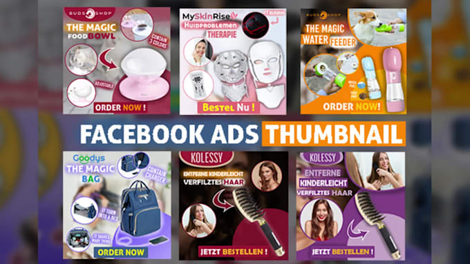Design facebook ads thumbnail for dropshipping products by Naufaal | Fiverr