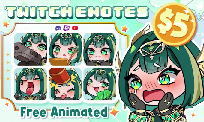 Draw custom twitch emotes, animated emotes, and cute chibi emotes for ...