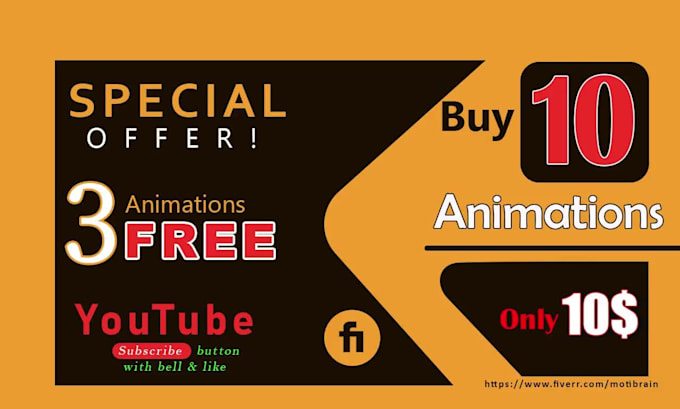 Create a catchy youtube subscribe button animation by Motibrain | Fiverr