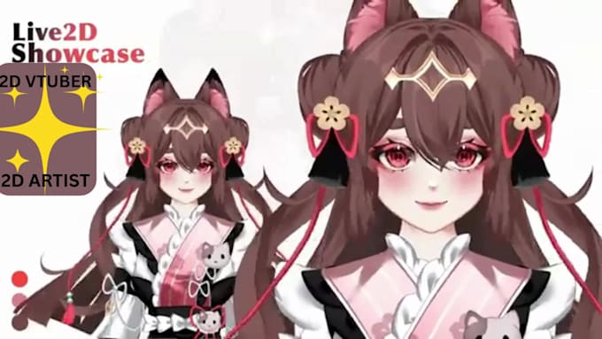 Do cute 2d vtuber model, live2d vtuber miodel, 2d vtuber rigging ...