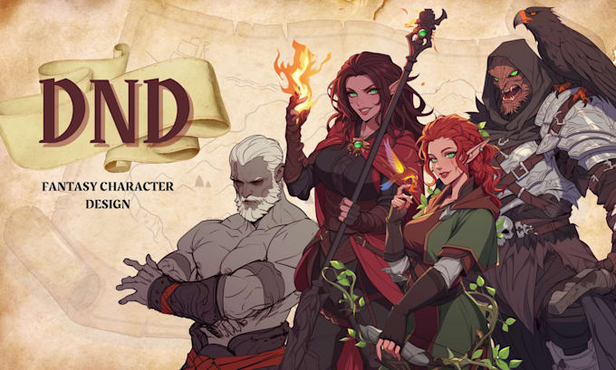 Draw dnd art, character fantasy illustration for dnd party by ...