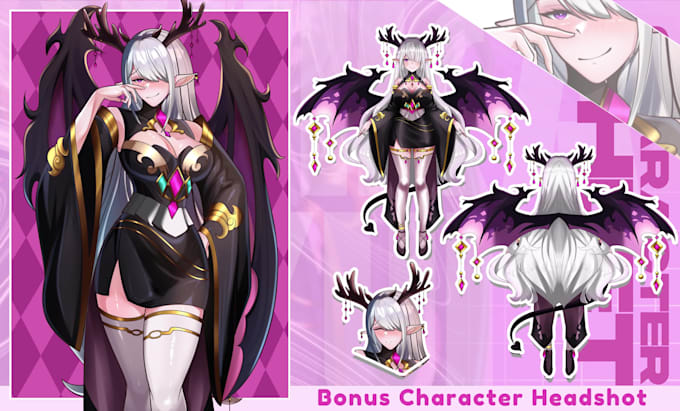 Draw anime vtuber character reference sheet or custom oc design by ...