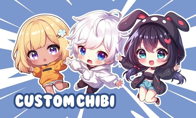 Draw custom cute anime chibi pfp vtuber character design by Dalbit_art ...