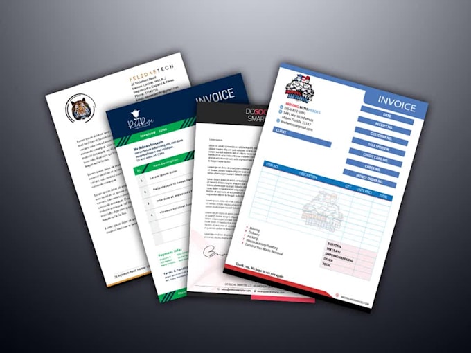 Design modern invoice or letterhead, envelope in 4hrs by Rose442 | Fiverr