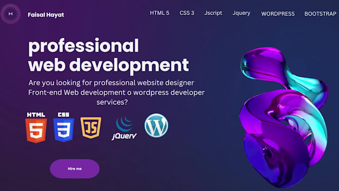 Be Your Front End Web Developer Using Html Css Javascript By Faisalhayat1 Fiverr