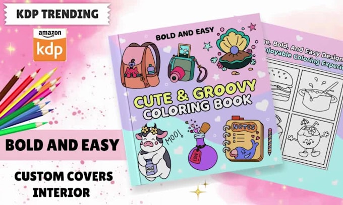 Design bold and easy coloring book cover and interior for amazon kdp by ...