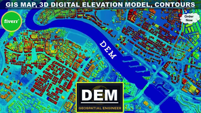 Develop digital elevation model, topo contours, gis map, and 3d terrain ...
