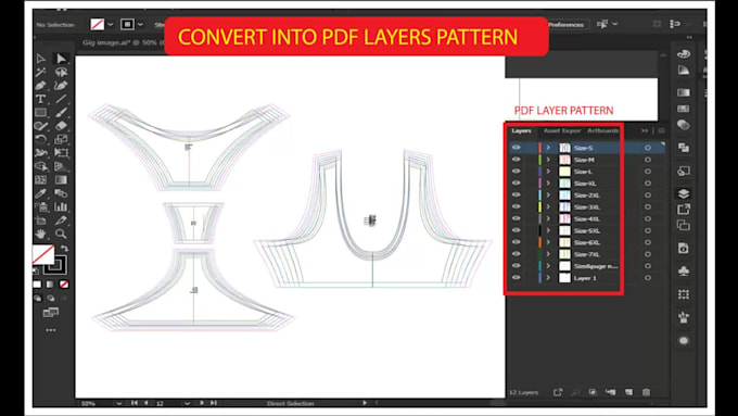 Convert sewing pattern layers, sewing pattern convert pdf layers,dxf to pdf by Techpack23 | Fiverr