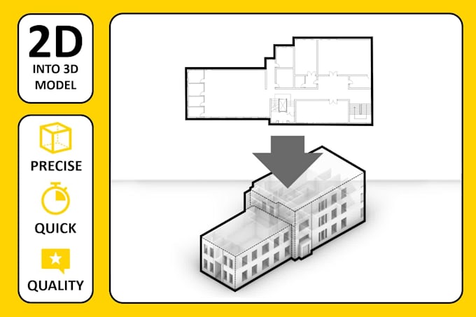 Convert 2d drawing into 3d model by Martynaskas | Fiverr