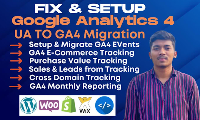 Ga4 setup, ua to ga4 migration, conversion tracking with gtm by Rokibul_fahad | Fiverr