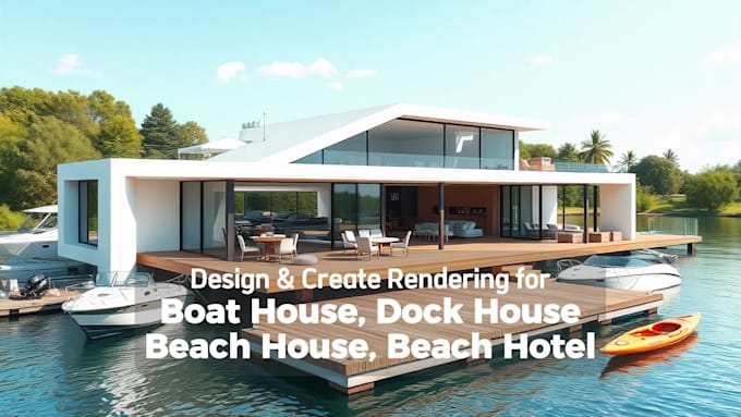 Design boat house, dock house, beach house, beach hotel and create ...
