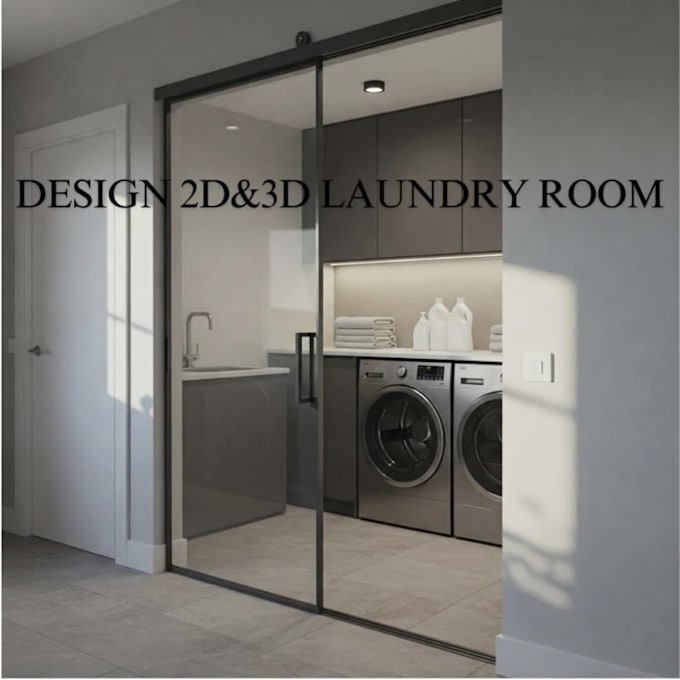 Design custom 2d drawings and beautiful 3d renderings of laundry room ...