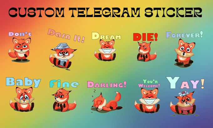 Draw animated telegram stickers, furry, gif, emotes, crypto, emoji ...