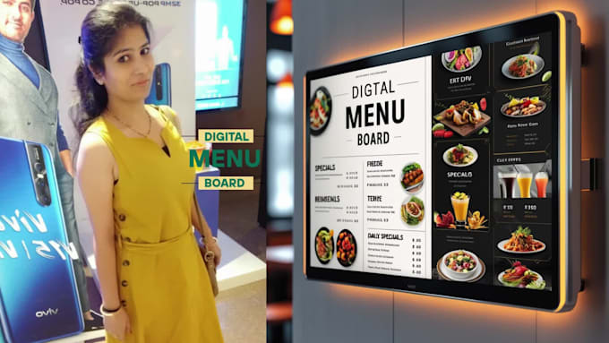 Do restaurant menu borad, static animated tv screen menu board