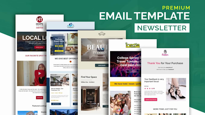 Make editable email template design and html newsletter design within ...
