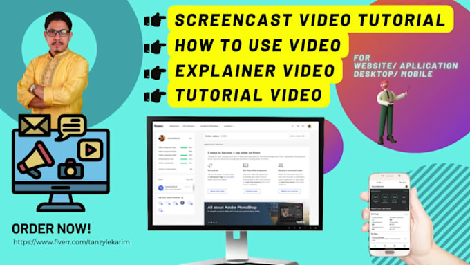 Screencast how to use or explainer video tutorial for website or app by Tanzylekarim | Fiverr