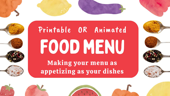 Design digital menu board, food menu, animated menu for restaurant by ...