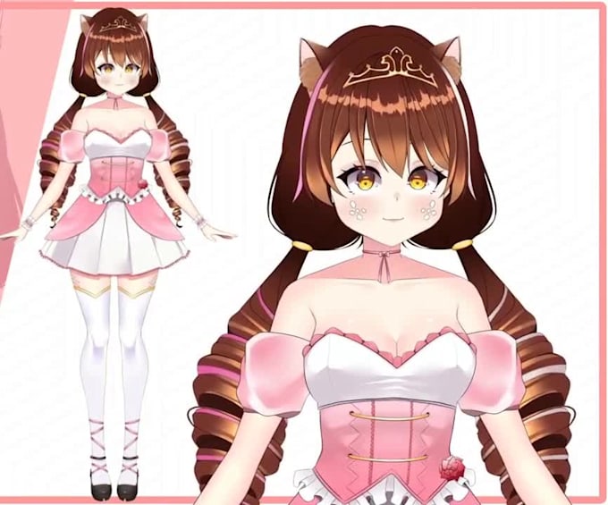 Dibujar y montar el modelo vtuber live2d, rigging vtuber 2d, modelo vtuber 2d