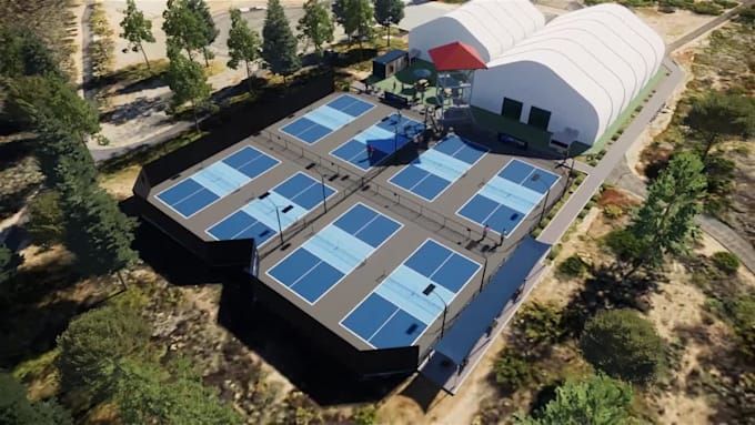 Create realistic 3d renderings of padel, tennis, pickleball and ...