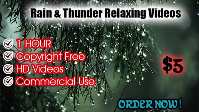 Create 15 rain and thunder videos for youtube by Rashzu | Fiverr