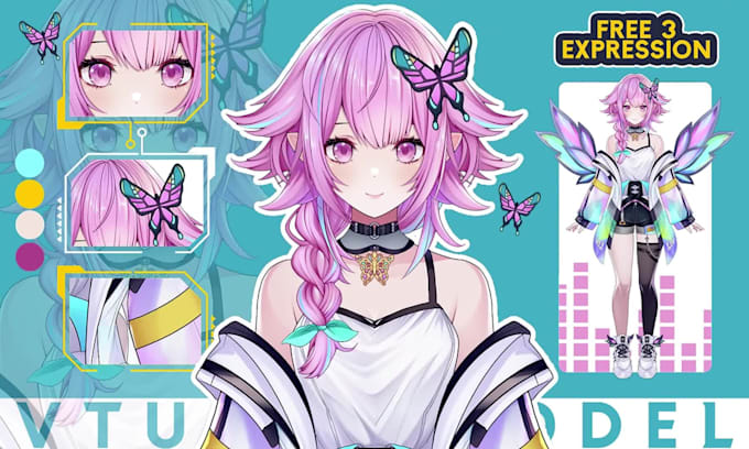 Design and rig anime live2d vtuber model character illustration for ...