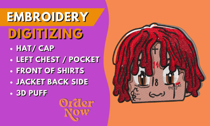 Custom digitize image for embroidery digitizing design by ...