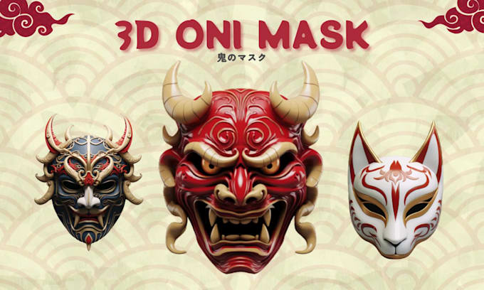 Sculpt and modeling 3d japanese mask in blender for 3d print and ...