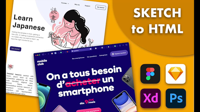 Convert your sketch into a dynamic web page by Nderousseaux | Fiverr