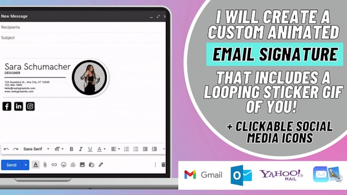 Create an animated email gif signature by Timpoulton1984 | Fiverr
