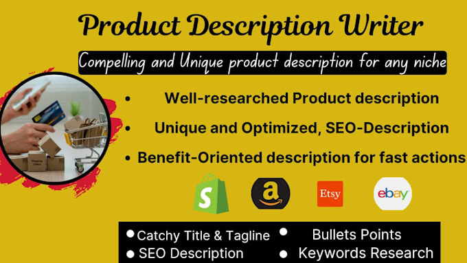 Write highly converting shopify descriptions and ecom product descriptions by Sidra_abbas0 | Fiverr