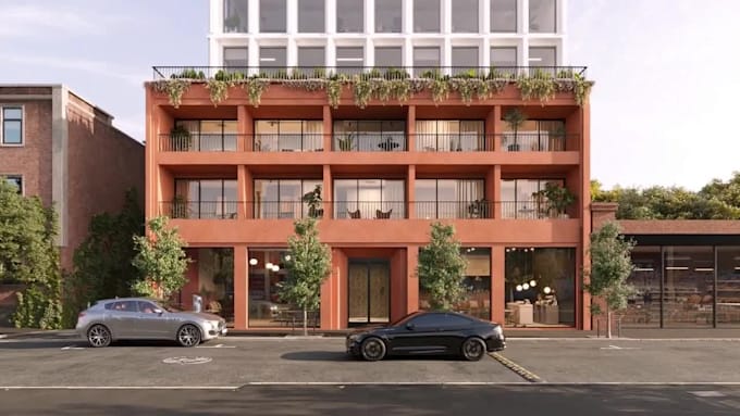 Redesign 3d skyscraper, high rise tower, landscape design exterior ...