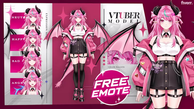Design and rig a high quality live2d model for vtuber by Juliofedrick | Fiverr