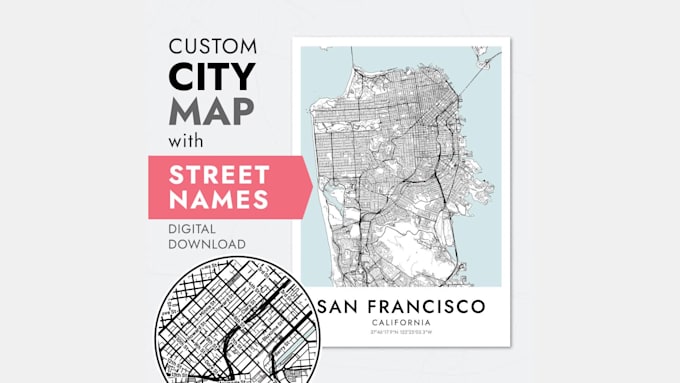 Do a city map with street names, any city by Adriandragne | Fiverr