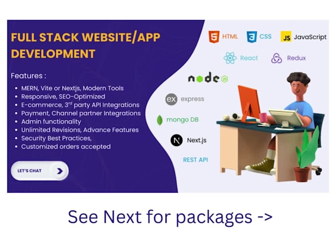 Develop fullstack web apps using vite or nextjs and mern by Suprachanda97 | Fiverr