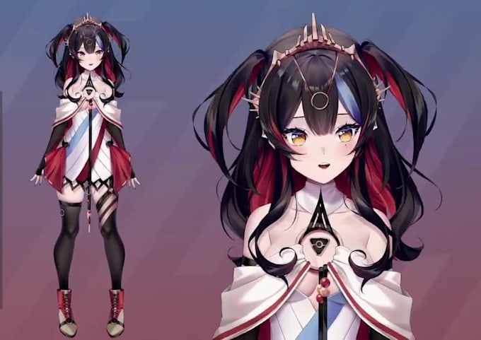 Design and rig live 2d vtuber model 2d vtuber model vtuber commission vbridger by Hamzatpcb | Fiverr