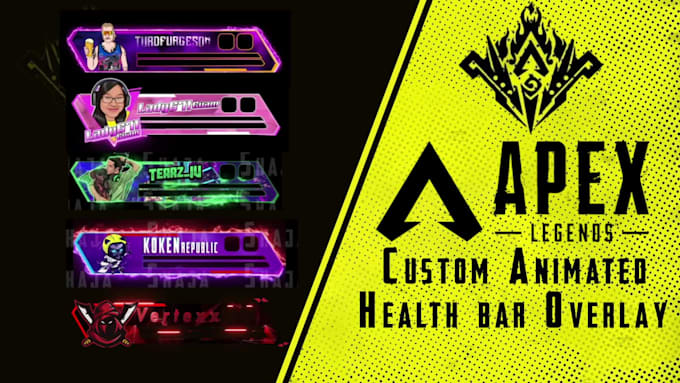 Design apex legends animated health bar overlay by Shajagraphics | Fiverr