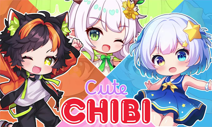 Draw a cute chibi character of your oc, vtuber, pfp, fanart, or sticker ...
