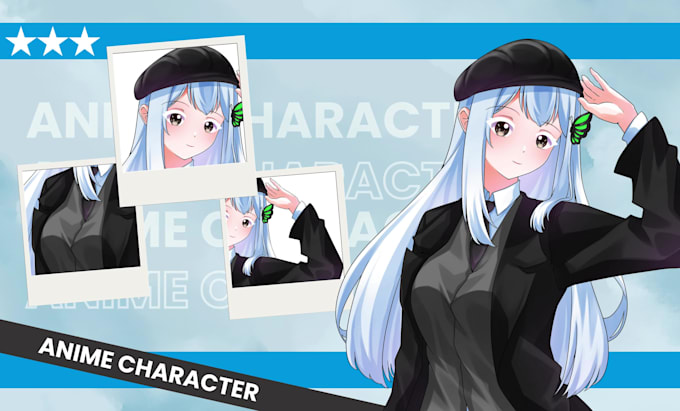 Draw anime art character design for fanart pfp vtuber oc manga or ...
