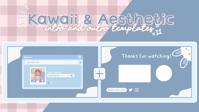 Personalize a kawaii intro and outro template by Tyqche | Fiverr
