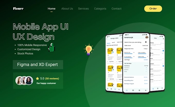 Design a awesome ui ux for your website or mobile app by ...