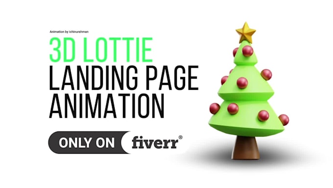Create interactive 3d json lottie gif icon animation for landing page ...