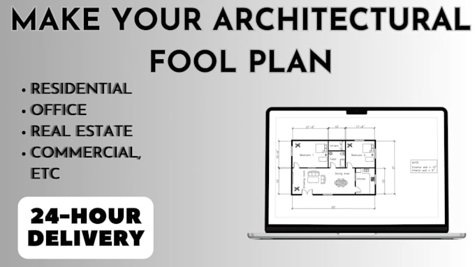 Design your autocad 2d floor plan or architectural floor plan