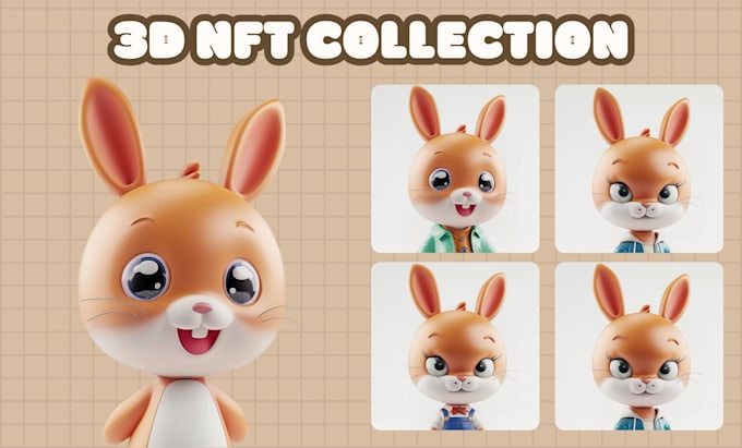 Create unique 3d character modeling for nft art collection by ...