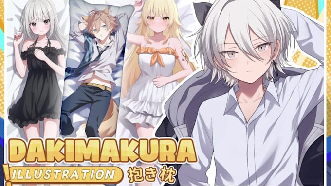 Draw custom dakimakura or body pillow of your oc, vtuber, anime ...